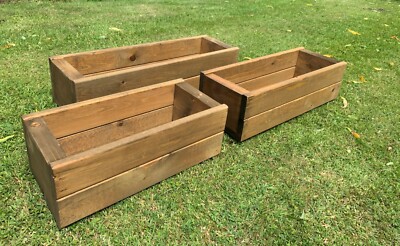 Rectangle Wooden Balcony Flower Plant Garden Herb Planter Windowsill ...