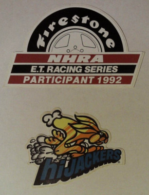1992 FIRESTONE NHRA E.T. RACING SERIES PARTICIPANT & HIJACKERS DECALS ...