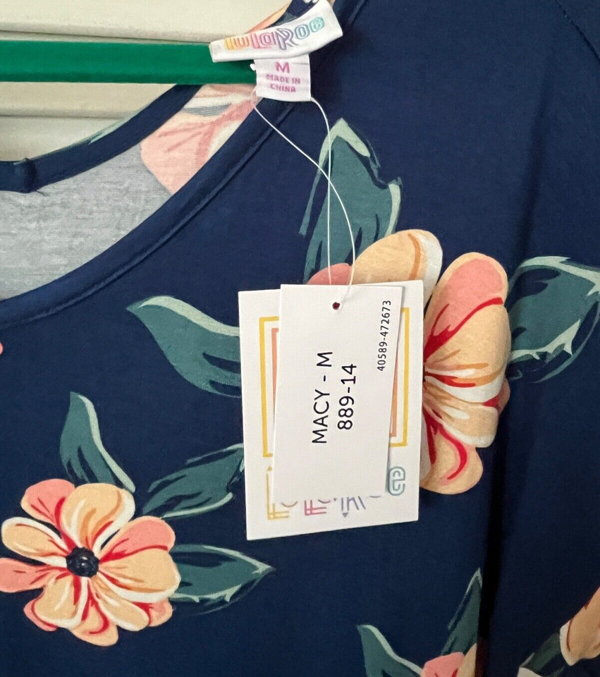 NWT Lularoe Macy Size Medium Beautiful Flower Print V Neck Maxi Dress ...
