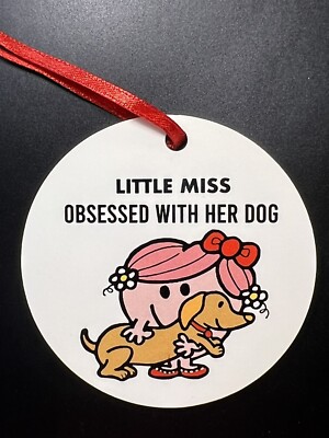 Little Miss Obsessed With Her Dog Round Christmas Ornament New | eBay