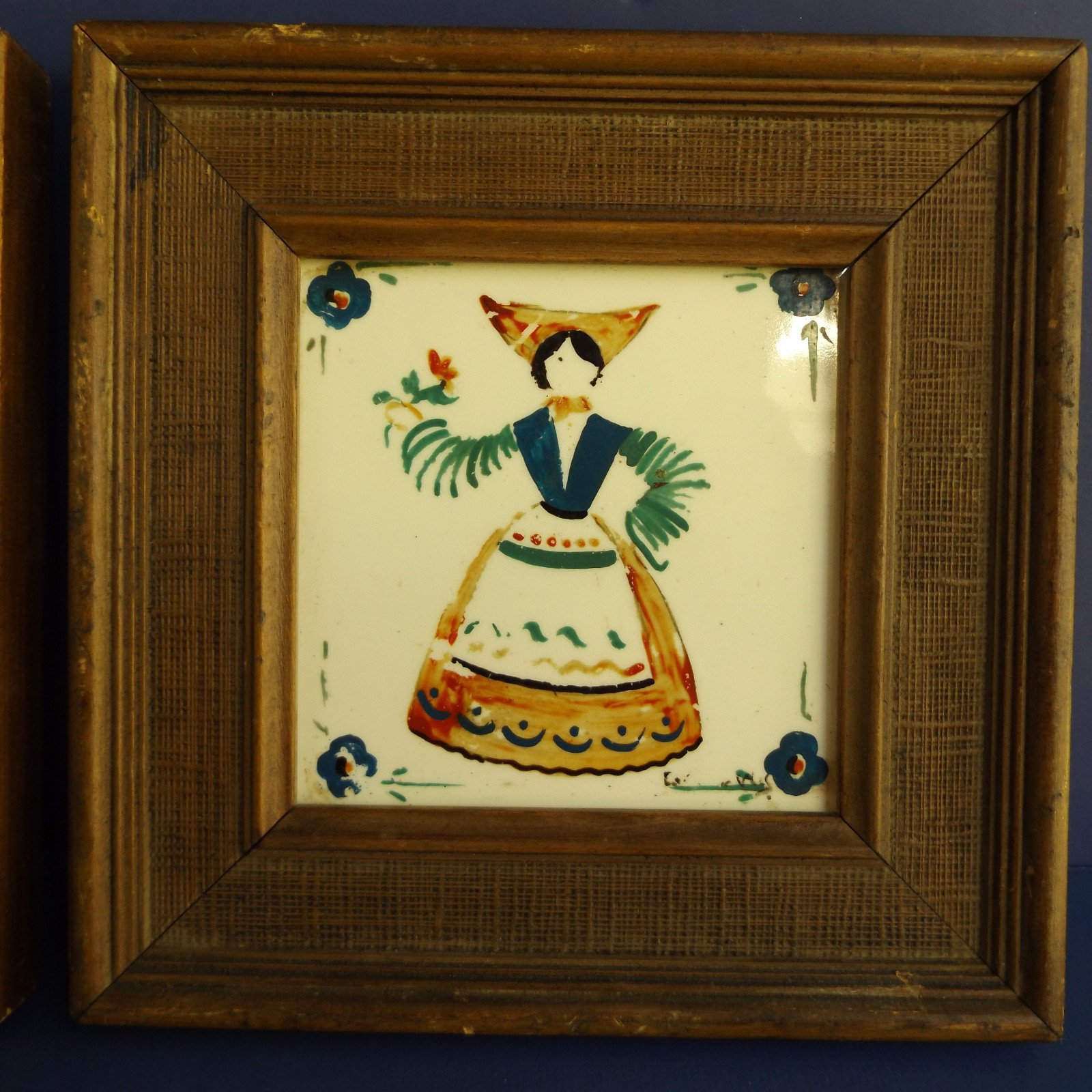 Edna Lewis Studios Signed Handpainted Art Framed Tiles Set of 2 ...