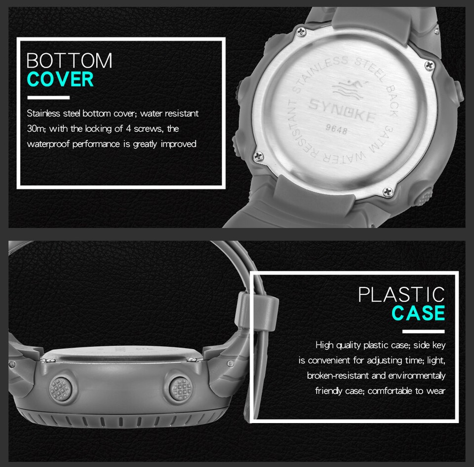 Waterproof Men's Sports Watch LED Backlight Digital Military Tactical ...