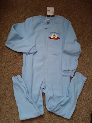 NEW KIDS ZIPPERED SLEEPER SIZE 10 ROBOT ALIEN FLEECE PAJAMAS PJS ...