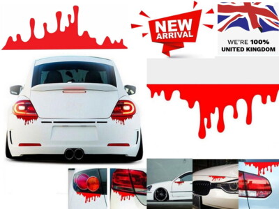 Red Blood Car Stickers Reflective Auto Decals Light Bumper Body Sticker ...
