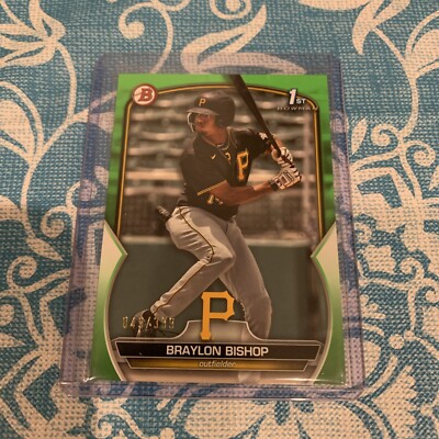 2023 Bowman Prospect Paper Neon Green /399 Braylon Bishop #BP-90 1st ...