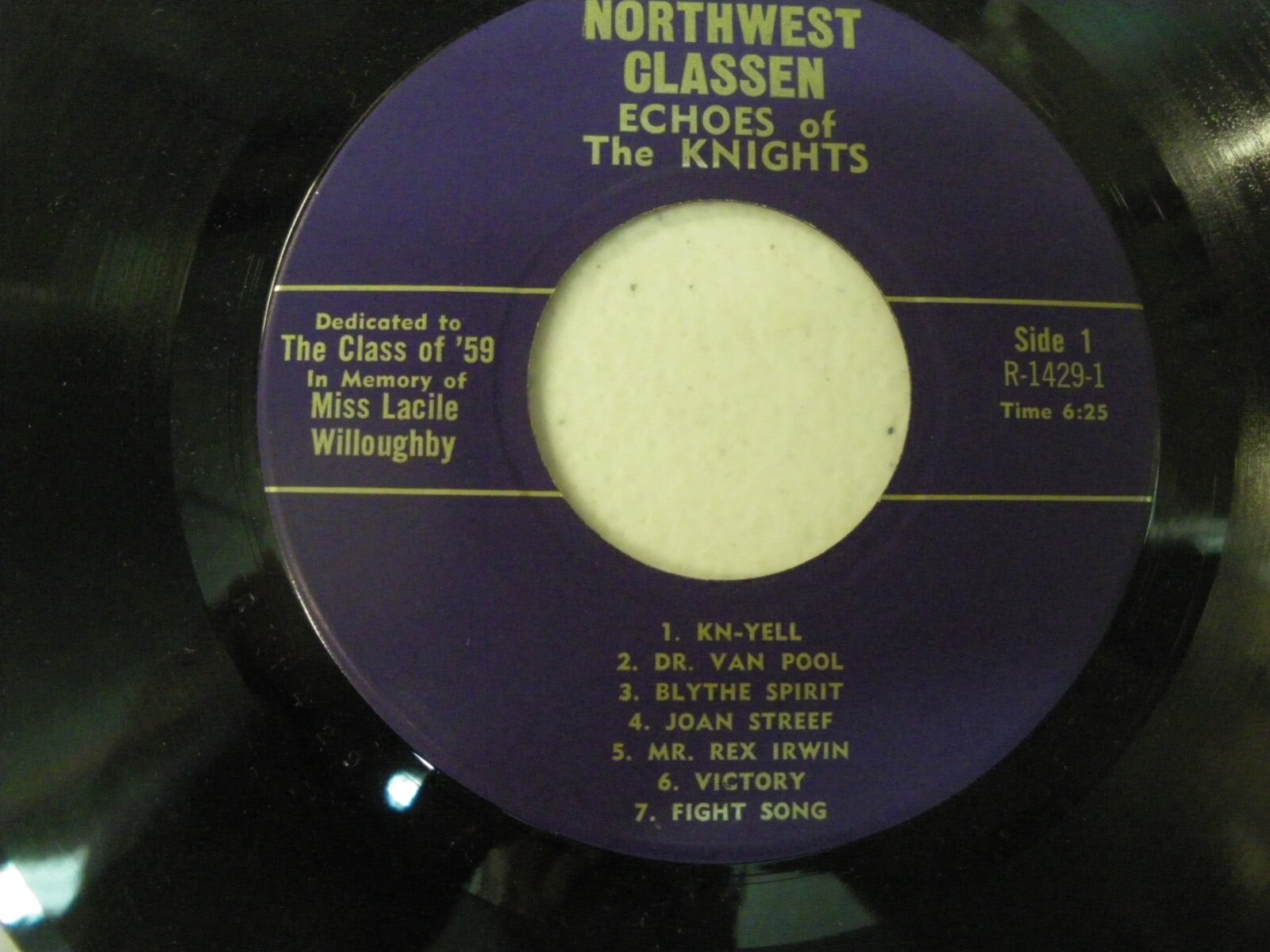 NORTHWEST CLASSEN; CLASS OF '59 ECHOES OF THE KNIGHTS 7" 45 RPM, EP ...