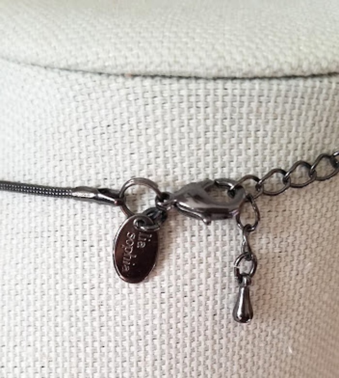 Lia Sophia Necklace Deep Sea Blue Statement Pendant on Gun Metal Chain ...