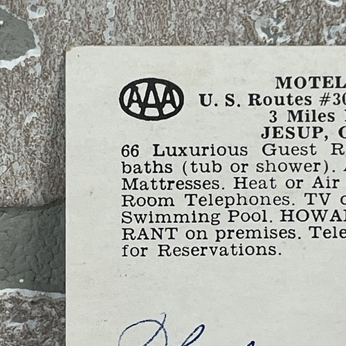 Vintage Jesup, GA Postcard Motel Advertising Multi View Old Sign Pool ...