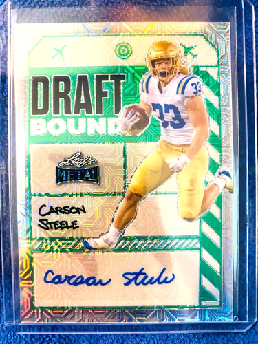CARSON STEELE 2024 LEAF METAL DRAFT BOUND GREEN MOJO ROOKIE AUTO CARD ...