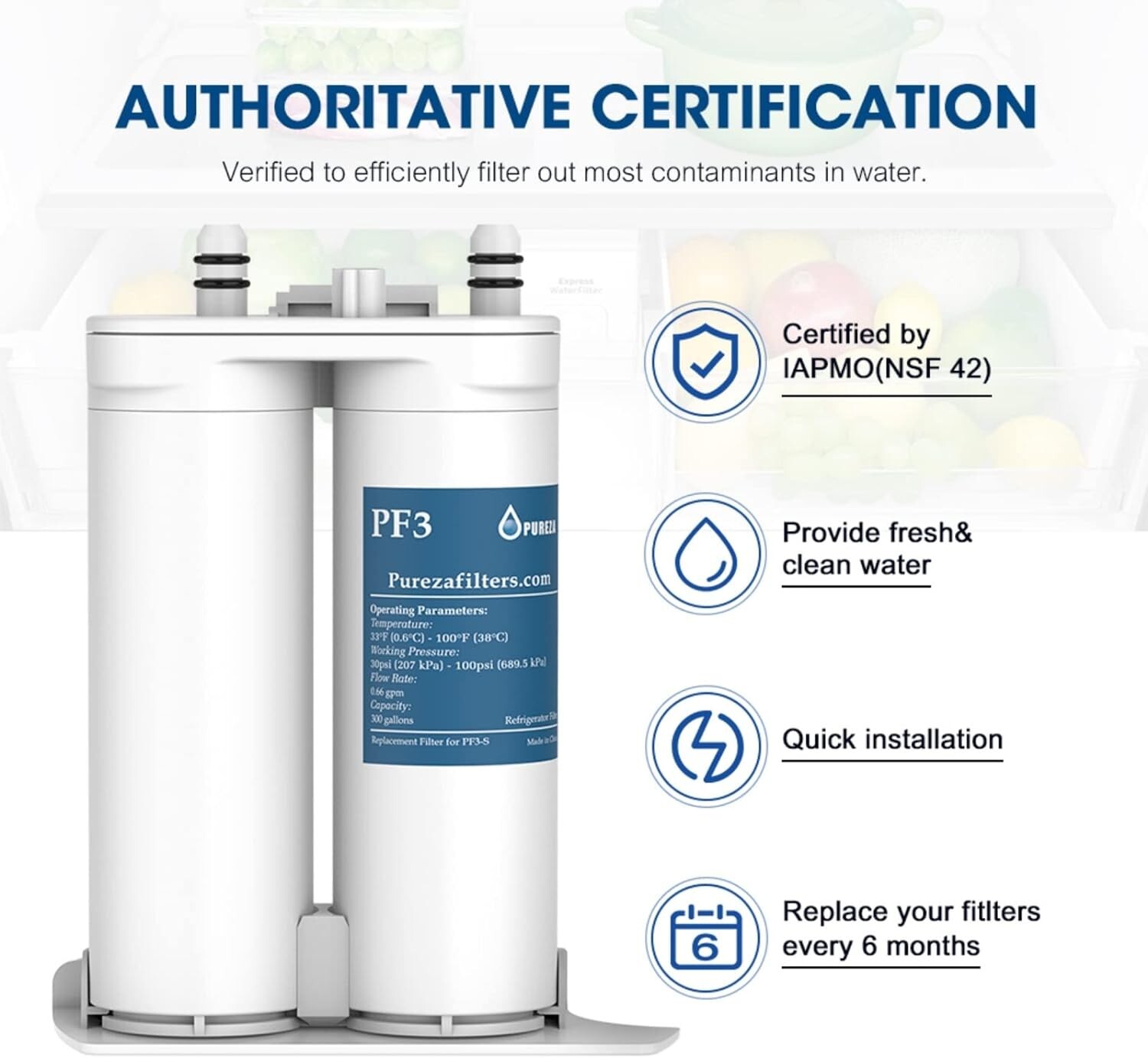 WF2CB Water Filter - Compatible with Pure Source 2 Water Filter, WF2CB ...