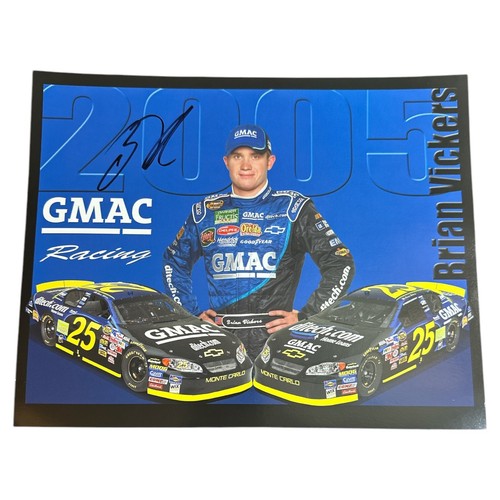 Brian Vickers Autograph Signed 8x10 Promo Stat Photo NASCAR GMAC Racing ...