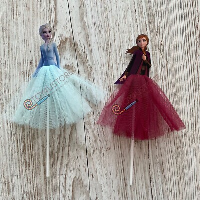 Frozen 2 Princess Elsa & Anna Cake Toppers Birthday Cake Party ...
