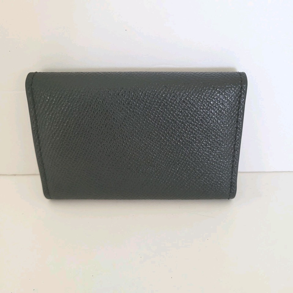 Coach Wallet Key Ring Case Trifold Holder Solid Black Geniue Crossgrain ...