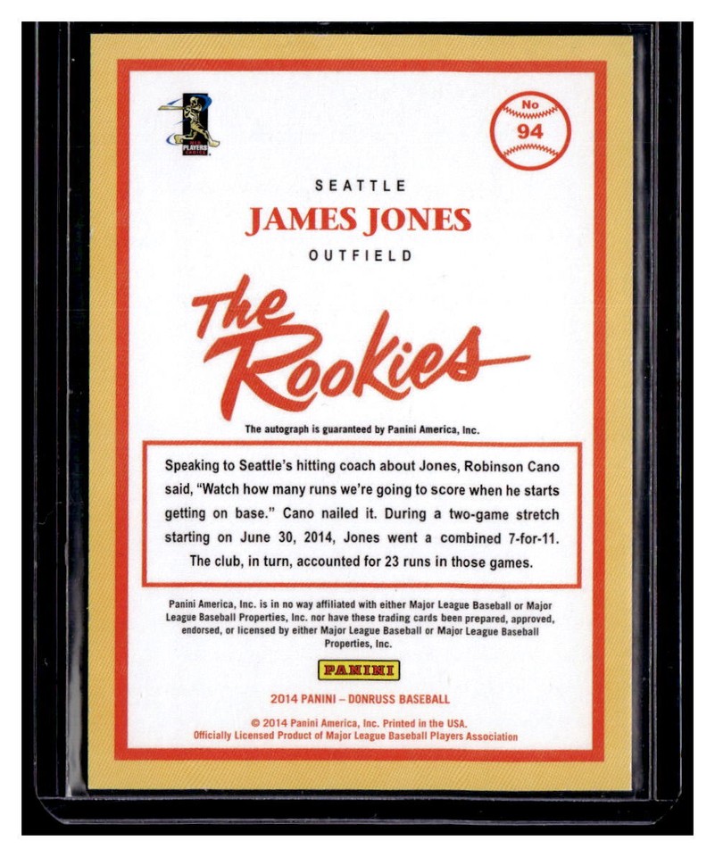 2014 Donruss The Rookies Autograph #94 James Jones Auto SEATTLE ...