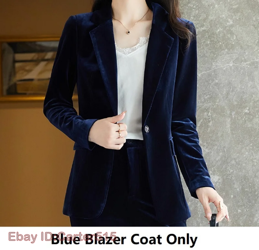 High Quality Velvet Formal Business Suits Pantsuits Office Work Wear ...