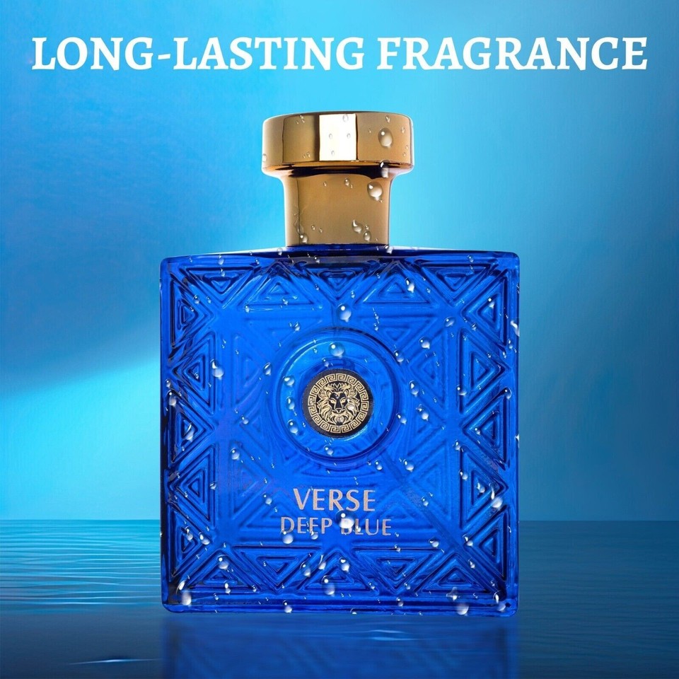 Verse deep Blue Perfume for Men EDP Perfume Spray with Suede Pouch 3.4 ...
