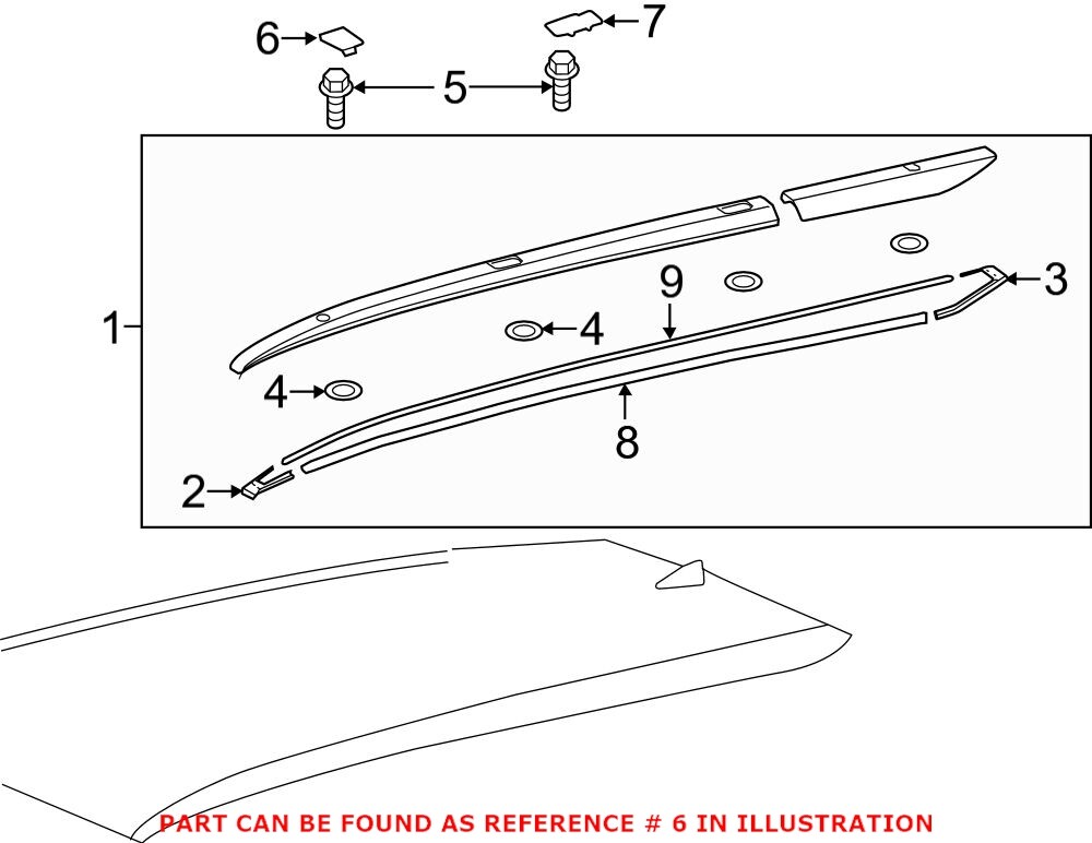 Genuine OEM Rear Roof Luggage Carrier Side Rail Cap For Toyota ...