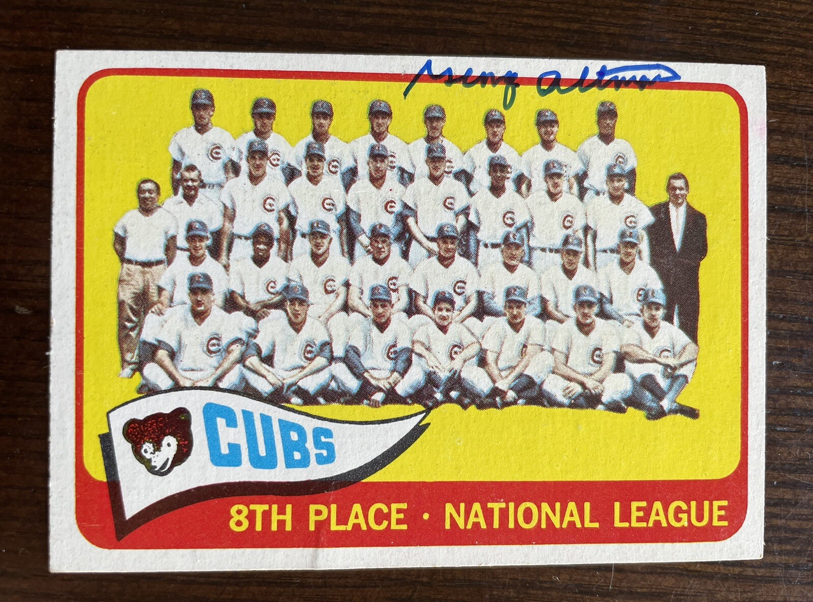 1965 Topps Chicago Cubs Team Card Autographed By George Altman Ex /MT ...