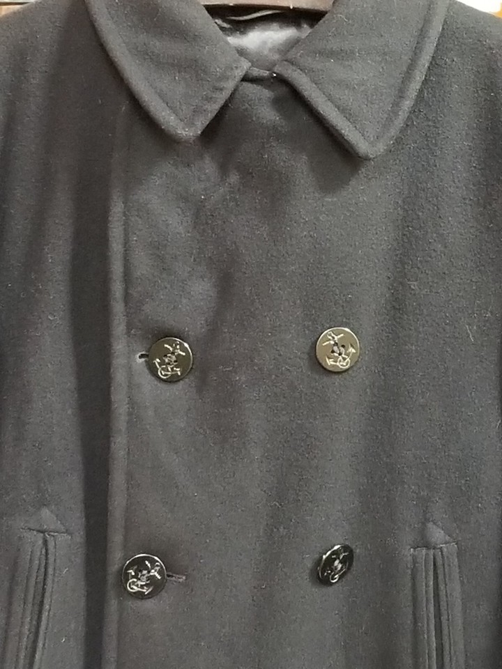 US Navy Peacoat Sterlingwear of Boston Men's 40L Black 100% Wool ...