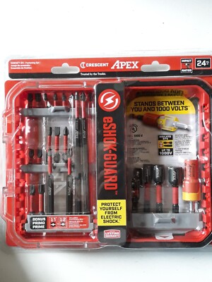 crescent caeset-24 eSHOK-GUARD alpha CASE Bit Set 24pc | eBay