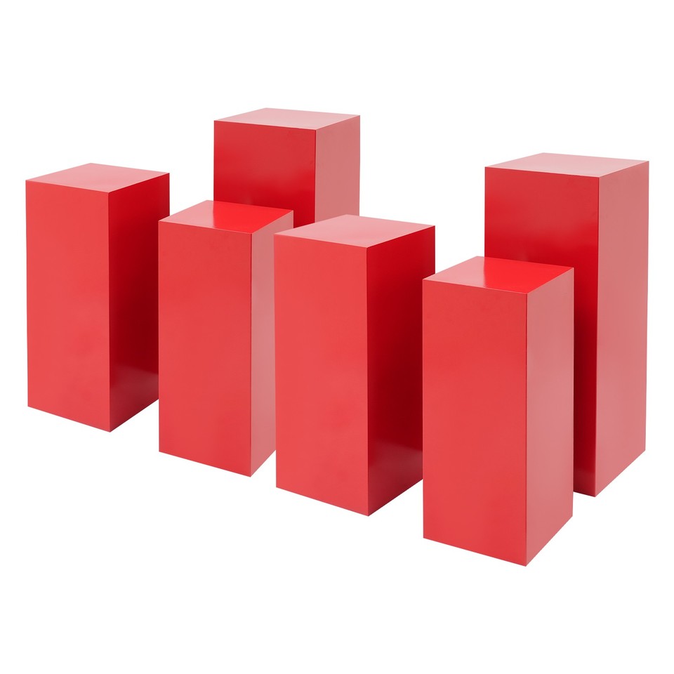 6* Red Display Pedestal Stands Cuboid Cake Flower Decor Display Holder ...