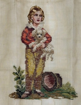 Arthur William Devis MASTER SIMPSON BOY WITH DOG needlepoint tramme kit ...