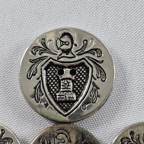 4 Vintage Collectible Metal Buttons Knight Helmet Castle Tower Family ...