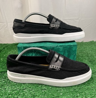 Cole Haan SZ 9.5 Men's Grand 360 Black Canvas Slip-On Loafers Shoes ...