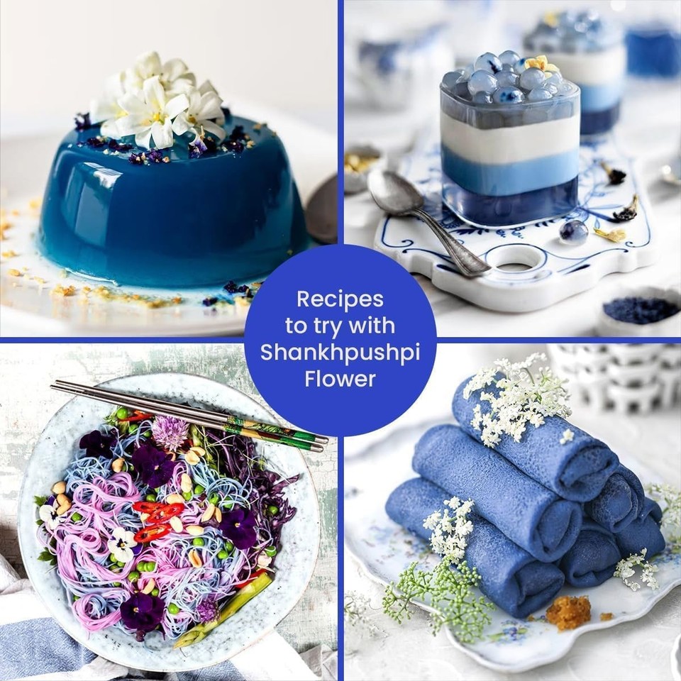 BLUE TEA - Shankhpushpi Flower Tea - 60 gm - 120+ Cups | Anti Oxidant ...