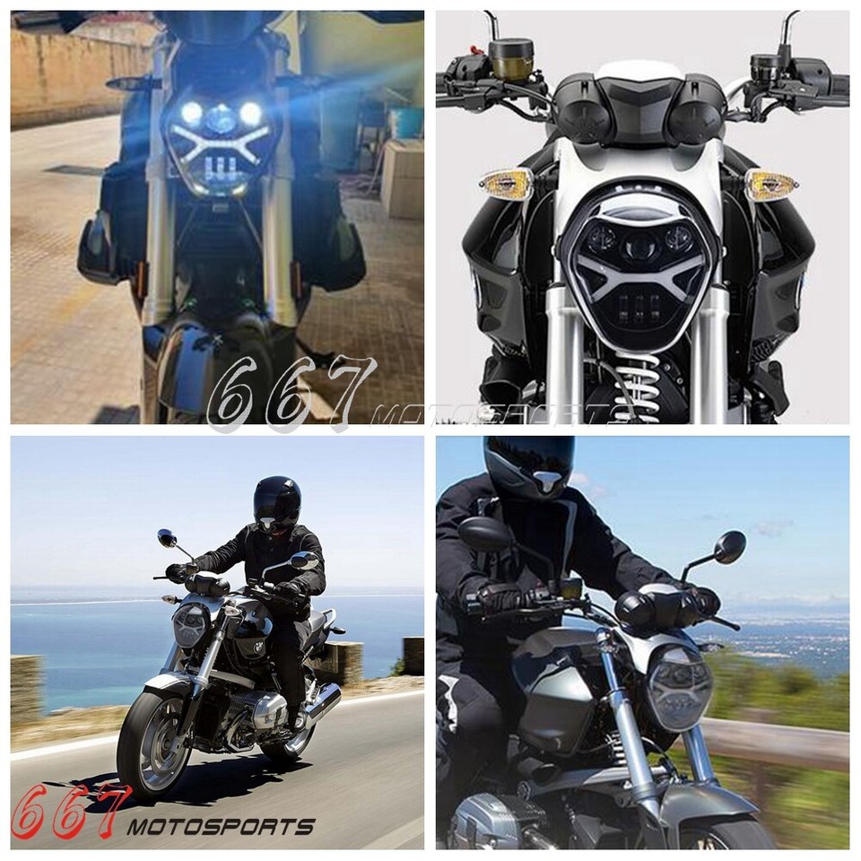 Motorcycle LED Headlight Headlamp Assembly W/ White DRL For BMW R1200R ...