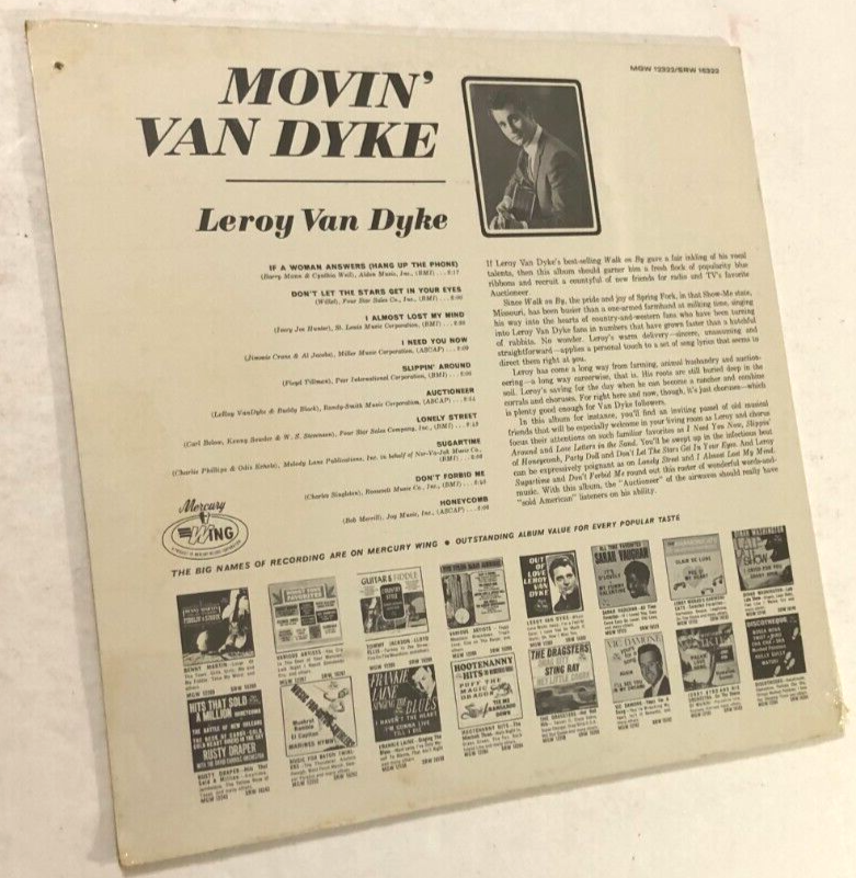 Le Roy Van Dyke Movin' MGW 12322 Mono Mercury Cut-out Vintage 1963 LP ...