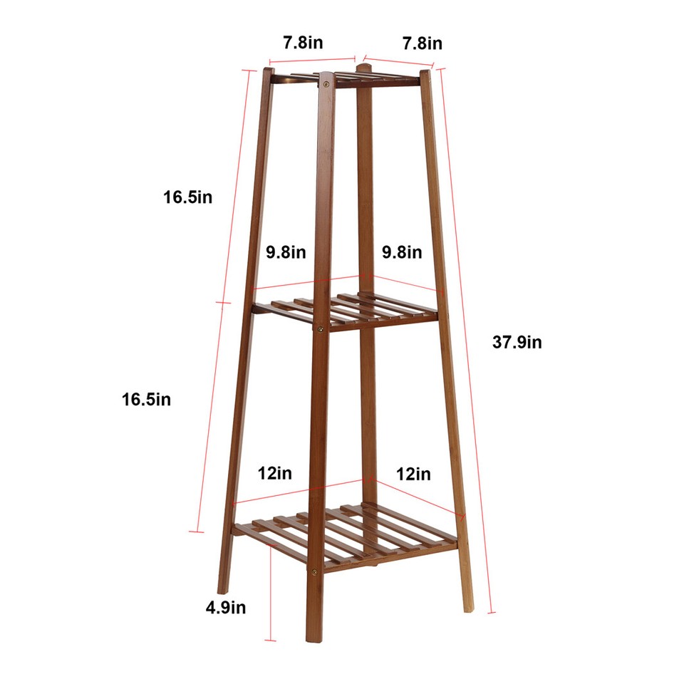 2/3/4 Tier High Plant Stand Bamboo Towered Freestanding Flower Rack ...