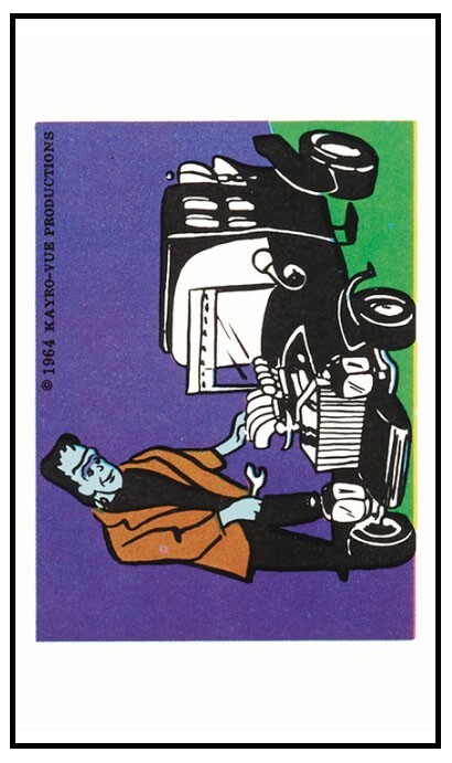 MUNSTER T.V. THEATRE STICKER - HERMAN WORKING ON KOACH - SPECIALTY CARD ...