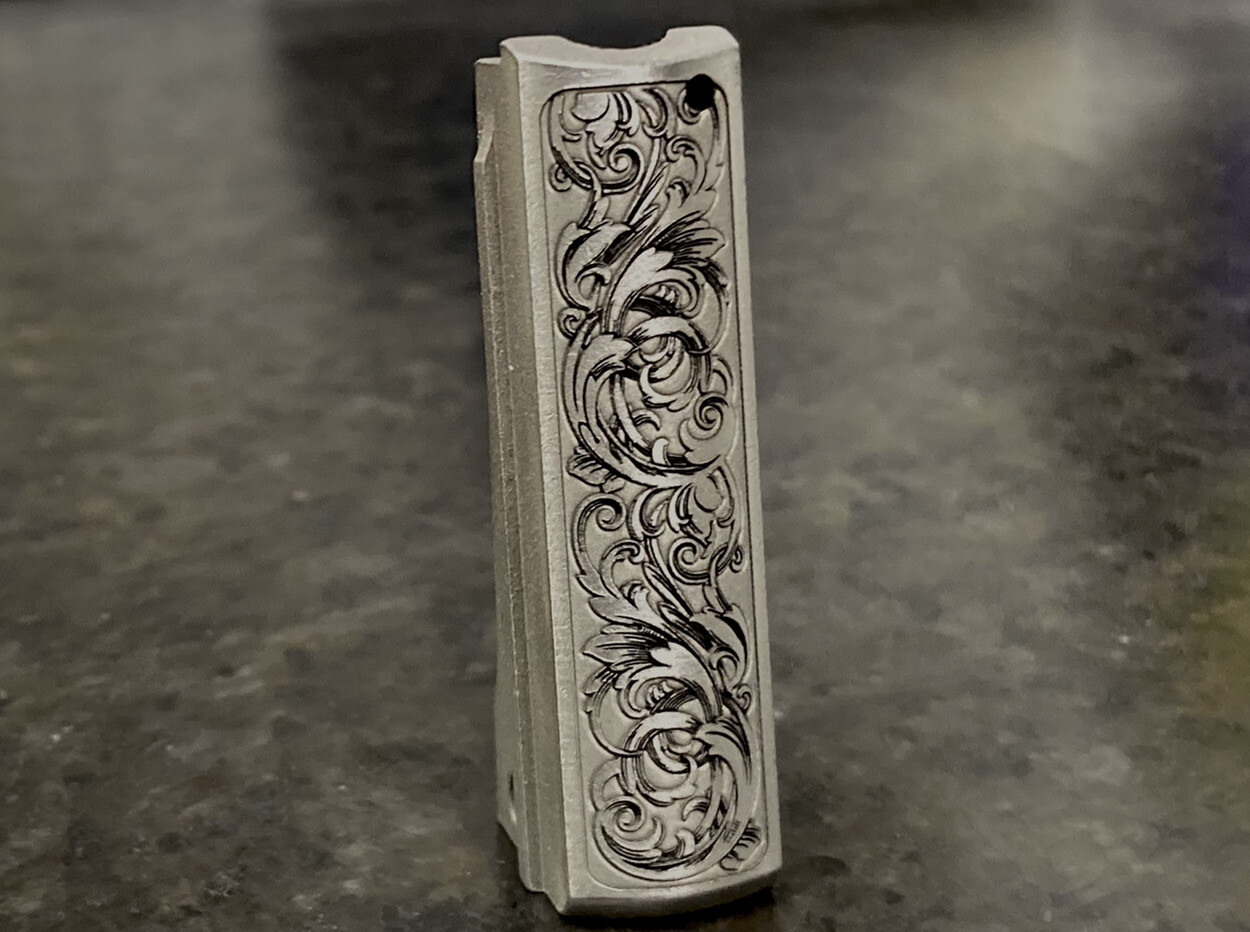 1911 Mainspring Housing Engraved - Full size , 1911 Ed Brown, Stainless ...