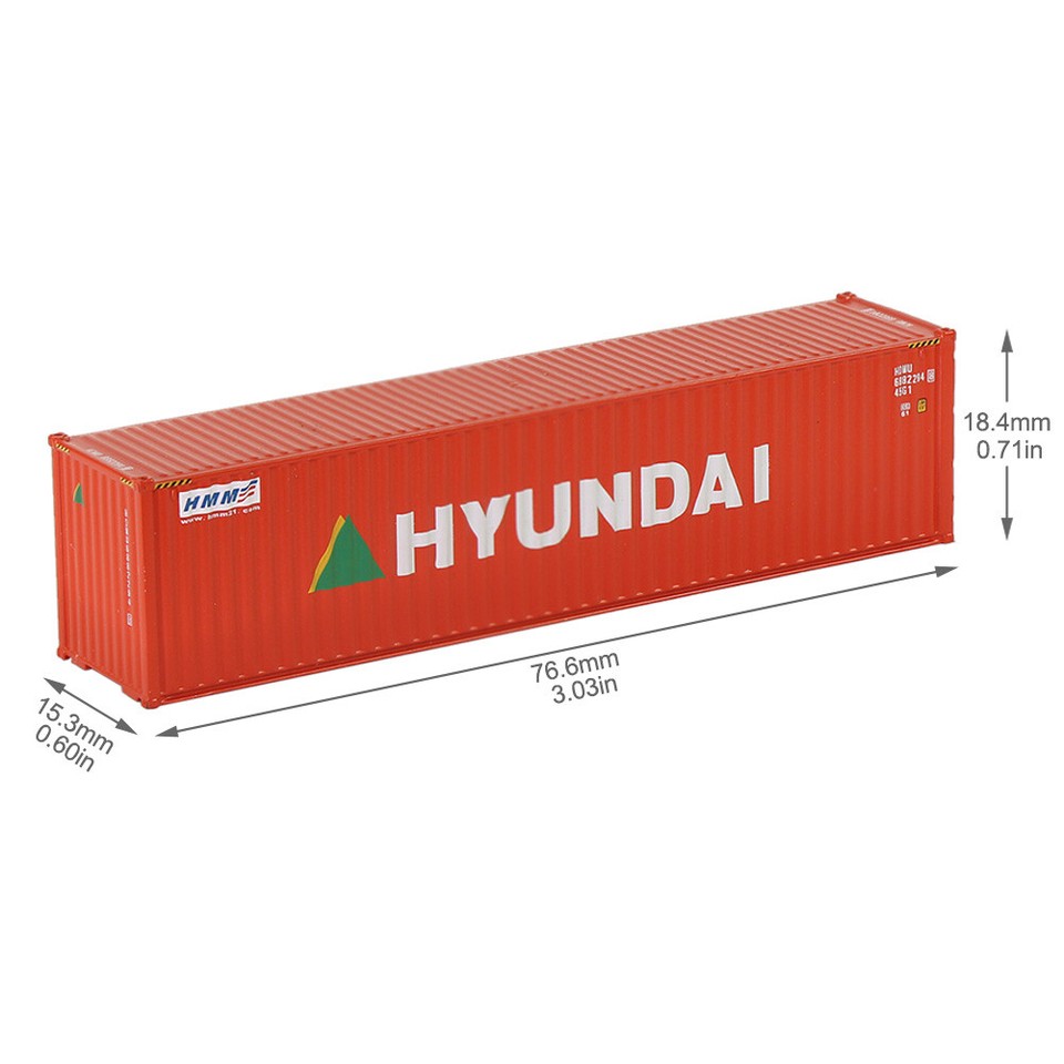 Evemodel 3pcs Different N Scale 40ft Shipping Container Magnetic 1:160 ...