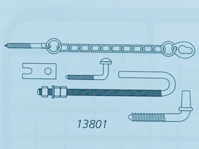Whites Wires Ring Latch Farm Gate Hinge Kit 16mm x 300mm Bolt Through ...