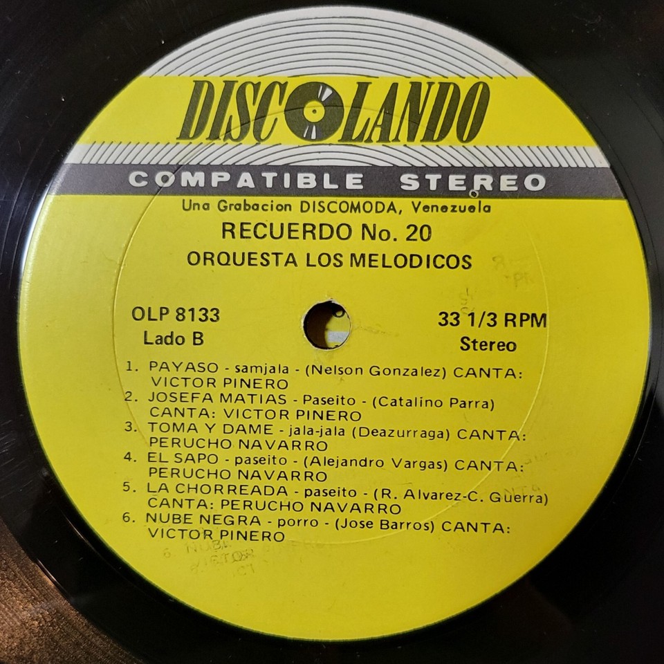 Orquesta Los Melodicos Recuerdos No.OLP 8133 LP VG+ Venezuela | eBay