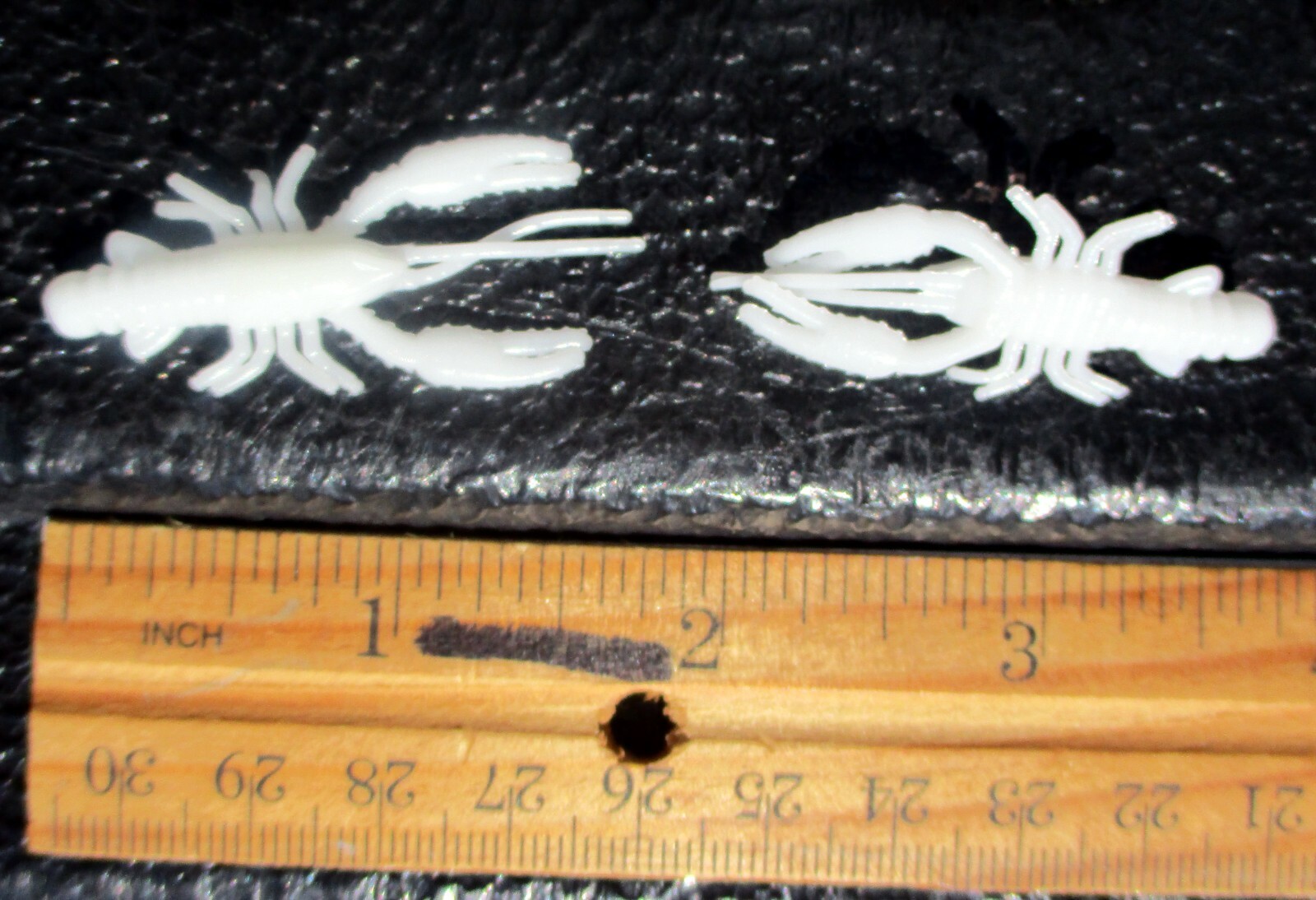 50ct WHITE 1.5" Micro CRAWS Crappie Fishing Baits Perch Panfish Bream ...