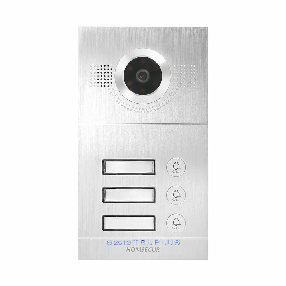 HOMSECUR 3-Flat Communal Video Entry Intercom System with Snapshot ...