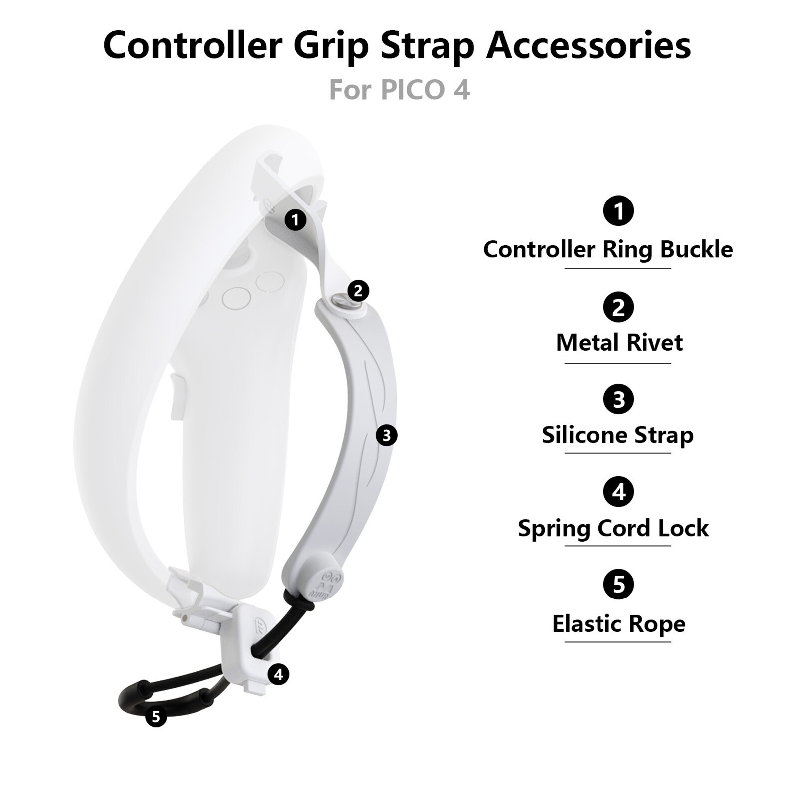 For Pico 4 VR Handle Grip Controller Straps Anti-Slip Silicone ...