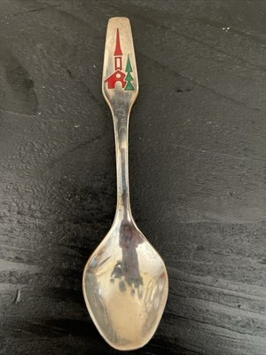 Meka Denmark Collectible Silver Spoon with Red Chapel and Pine Tree ...