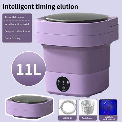 11L Mini Washing Machine Bucket Folding Portable Laundry Machine ...