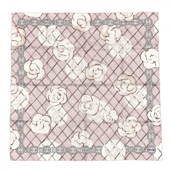 CHANEL CC LOGO TWILL SILK SCARF SQUARE 35 CHANEL CC LOGO TWILL SILK SCARF SQUARE 35