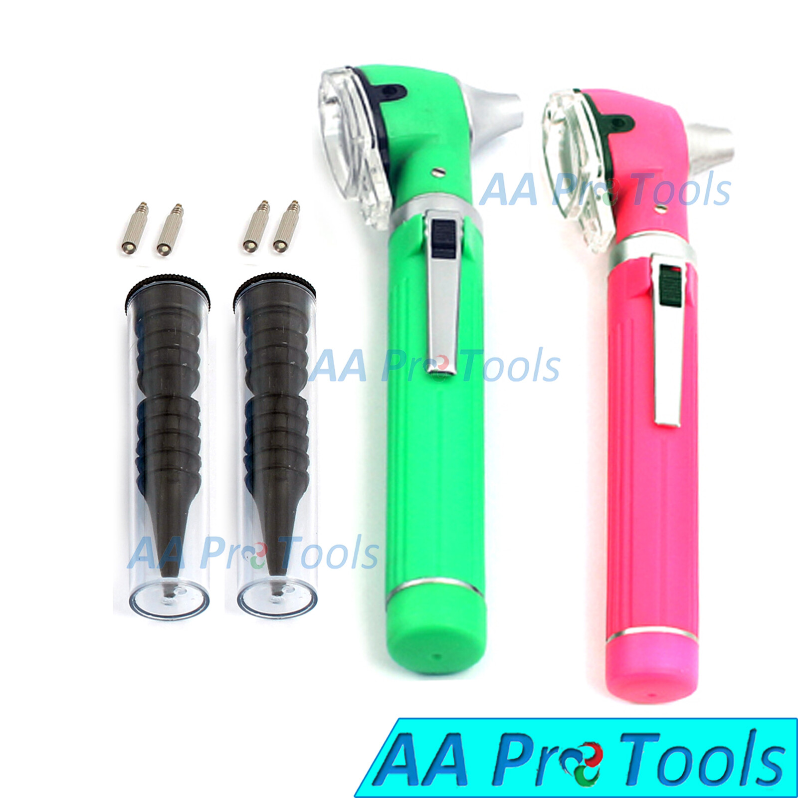 Green + Pink (Pack of 2) F.O Mini Otoscope Opthalmoscope Set ENT ...