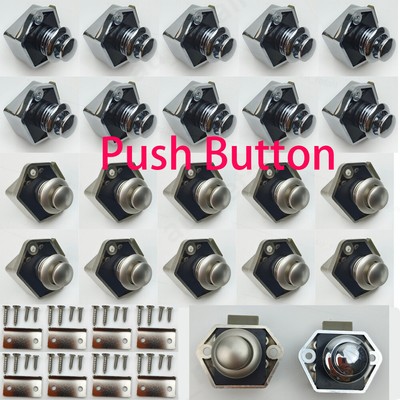 10x Push Button Drawer Cupboard Door Catch Lock Caravan Van Cabinet ...