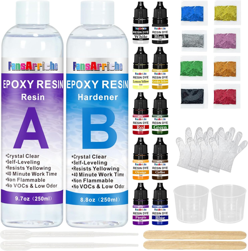 Epoxy Resin - 18.5 Ounce Crystal Clear Epoxy Kit, Non-Toxic Casting Kit ...