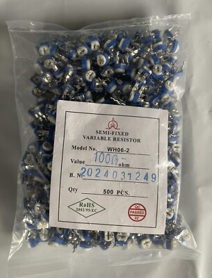 500Pcs 100 ohm Vertical PCB Preset Variable Resistor Trimmer ...