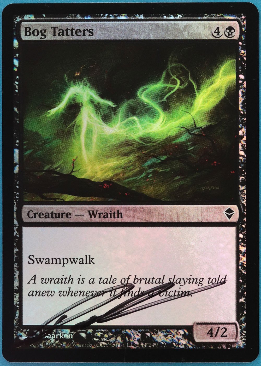 Bog Tatters FOIL Zendikar NM Black Common SIGNED MTG CARD (ID# 409469 ...