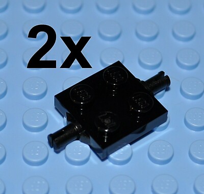 LEGO PARTS - 2X BLACK WHEEL HOLDERS 2X2 STUDS/MODIFIED AXLE/CAR/TYRE C6 ...