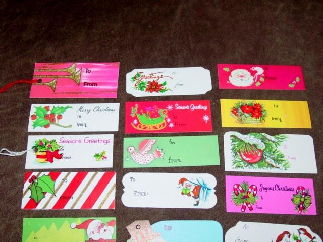 (25) VINTAGE 70's Merry Christmas Gift Name Present Tags Holiday ...